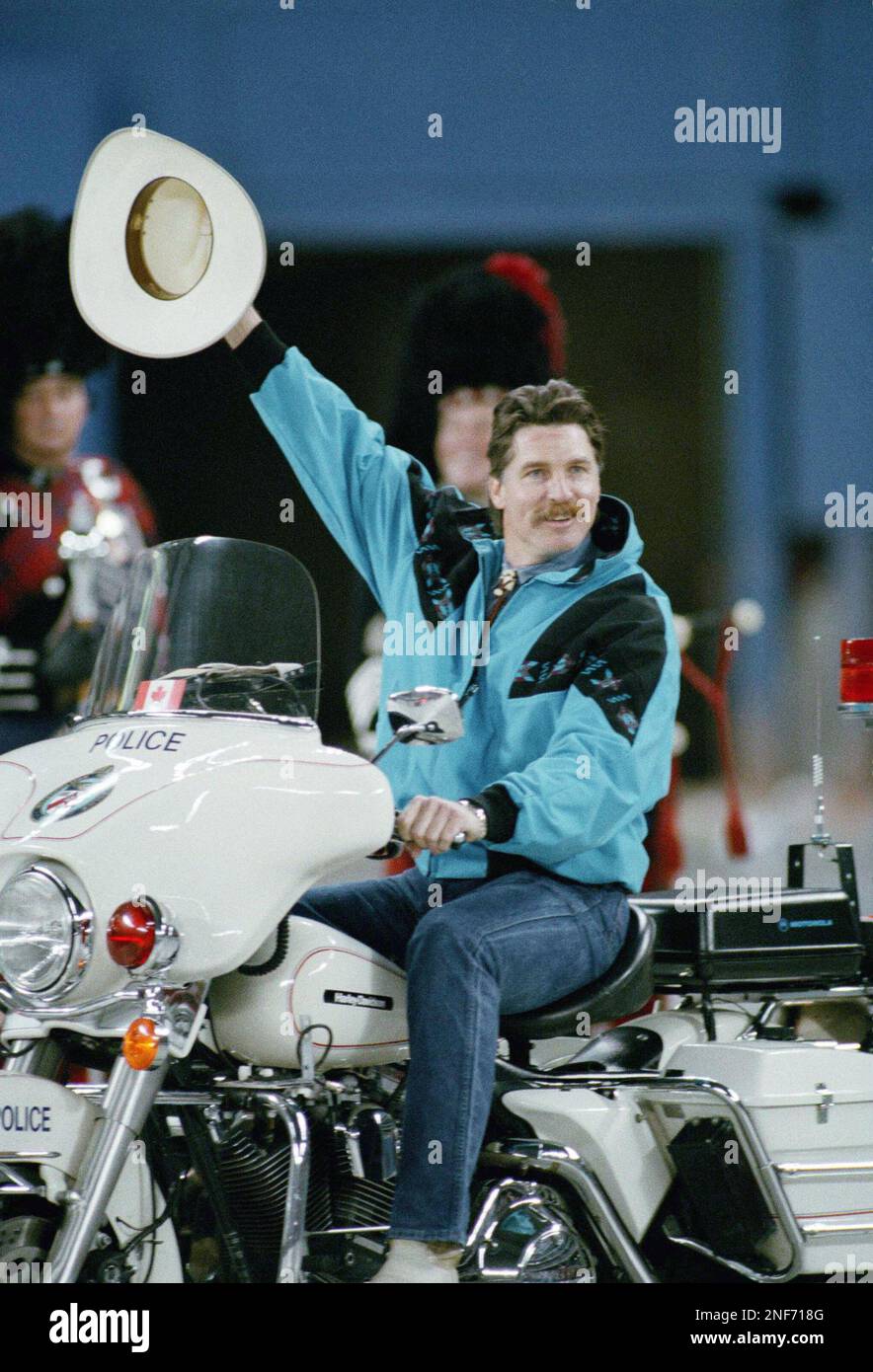 Toronto Blue Jays pitcher Jack Morris rides into SkyDome on a police ...