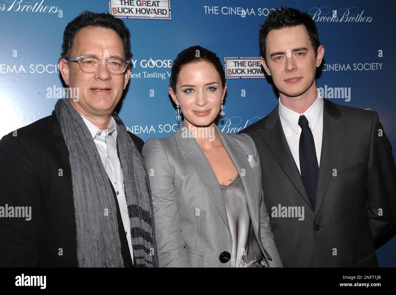 From left, actors Tom Hanks, Emily Blunt and Colin Hanks attend a ...