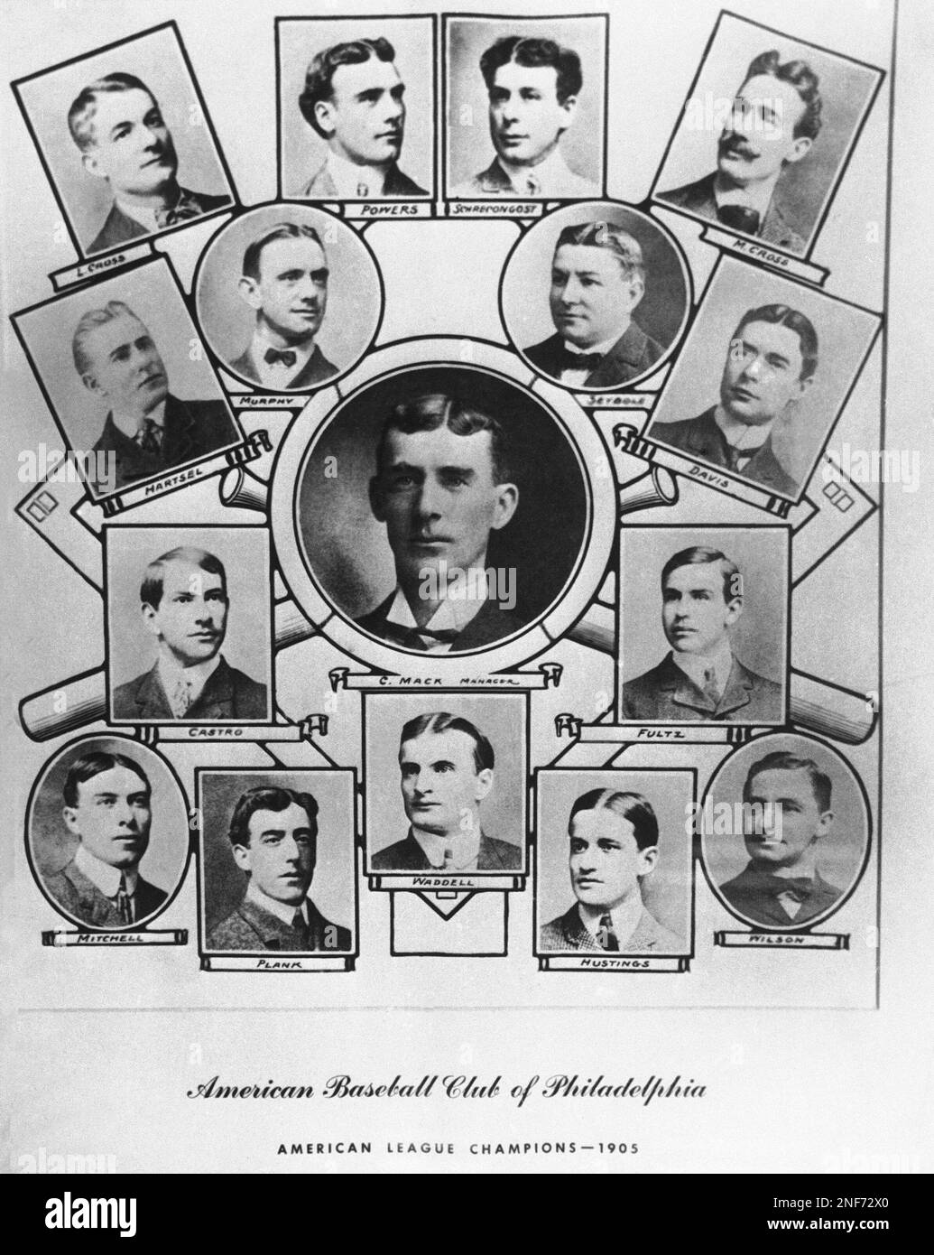 Connie Mack, baseball A's manager, shown in a 1905 poster. (AP Photo ...