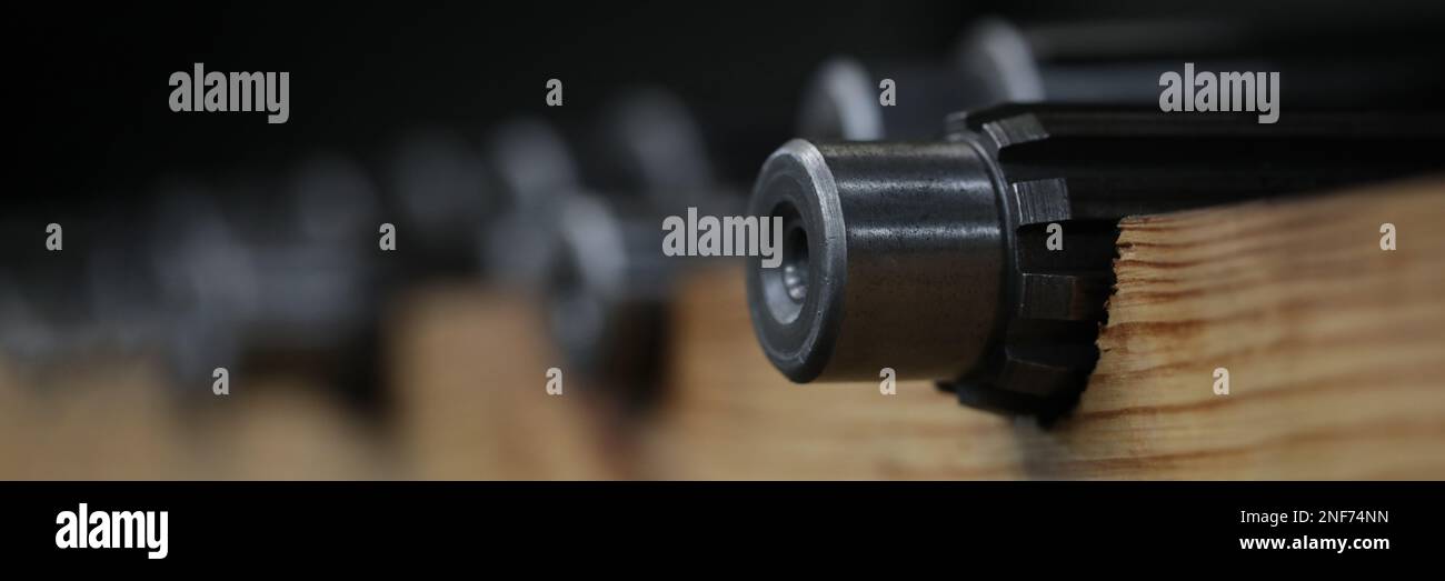 Industrial metal gear at factory. Prefabricated bearings of small ...