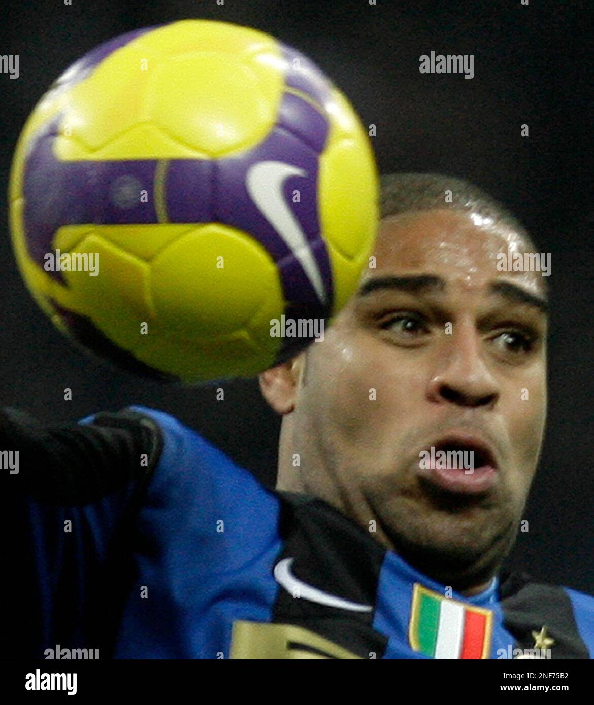 Inter Milan Brazilian forward Adriano in action during the Italian ...