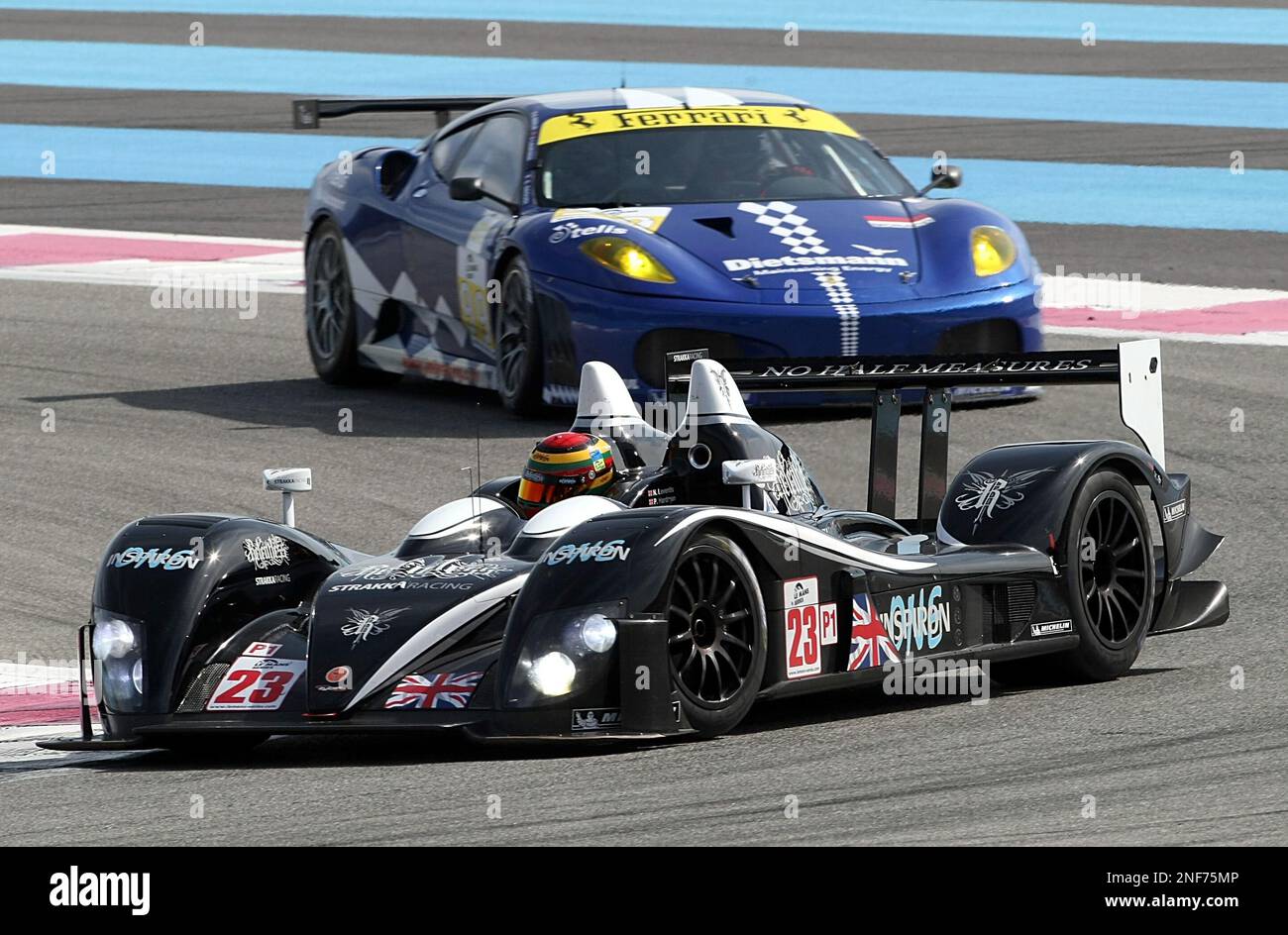 Ginetta -Zytek of Britain's Strakka Racing, front, driven by Peter ...