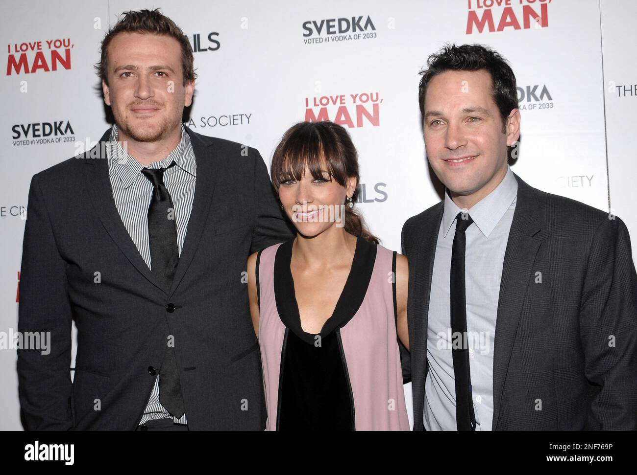 From left, actors Jason Segel, Rashida Jones and Paul Rudd attend a ...
