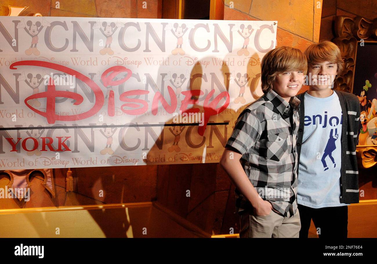 Actors Dylan Sprouse, left, and Cole Sprouse make an appearance at the ...