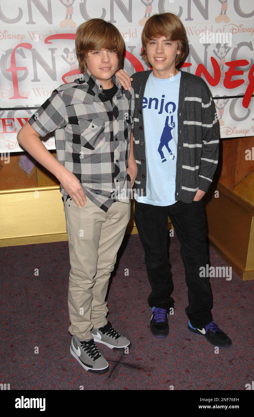 Actors Dylan Sprouse, left, and Cole Sprouse make an appearance at the ...