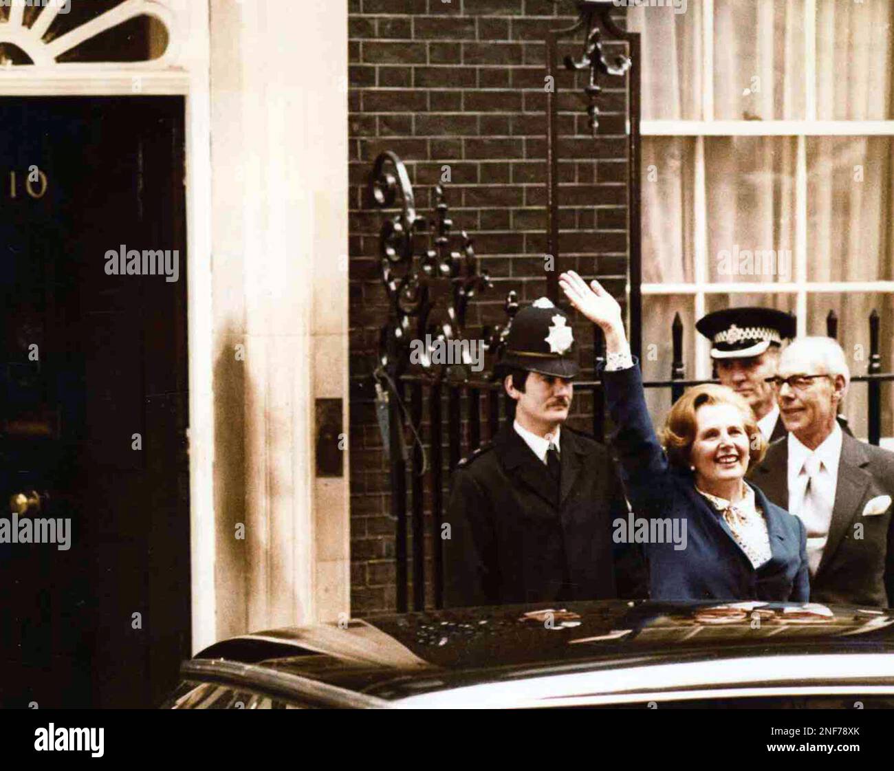 Britain's Conservative Party leader Margaret Thatcher waves to ...