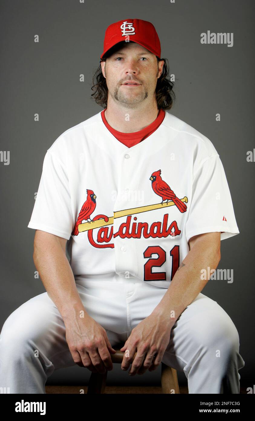 This is a 2009 photo of Jason LaRue of the St Louis Cardinals baseball ...