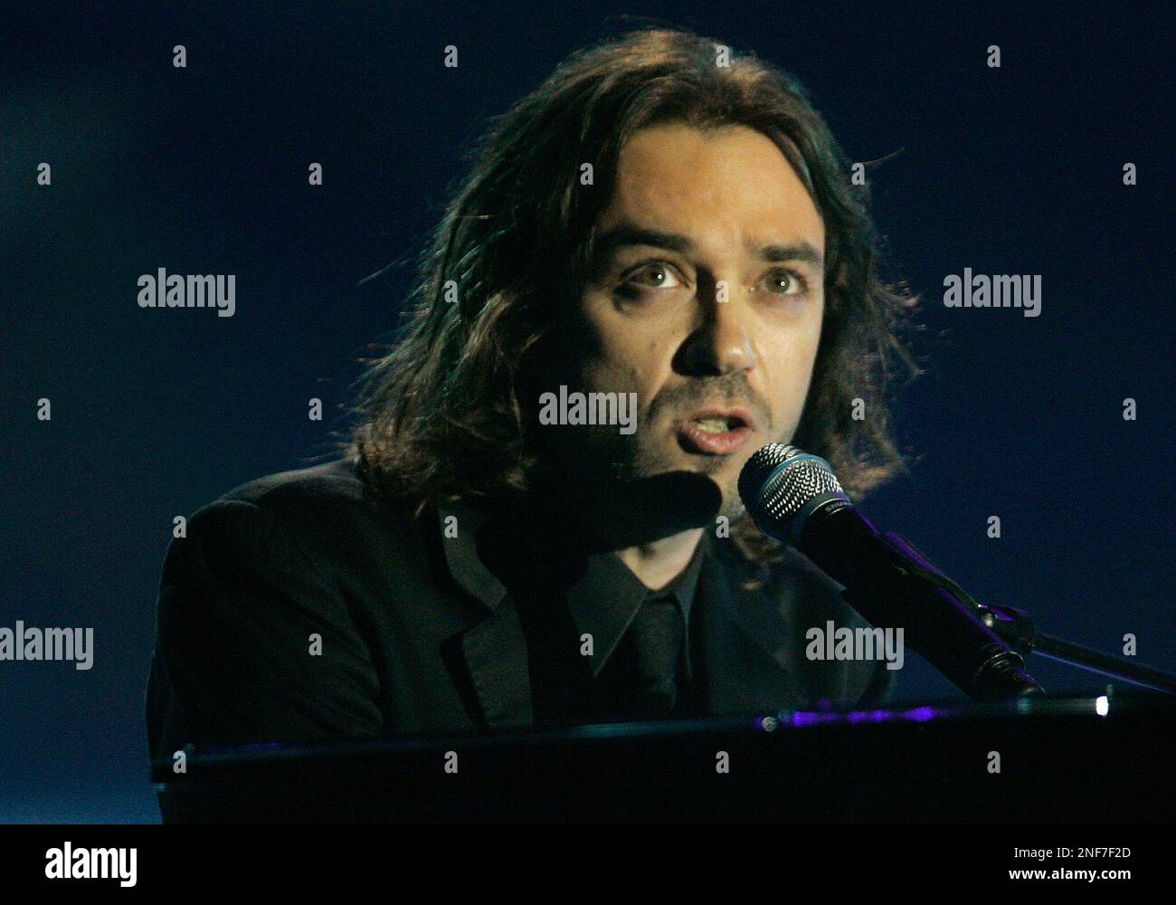 French singer Stanislas performs during the 24th Victoires de la ...