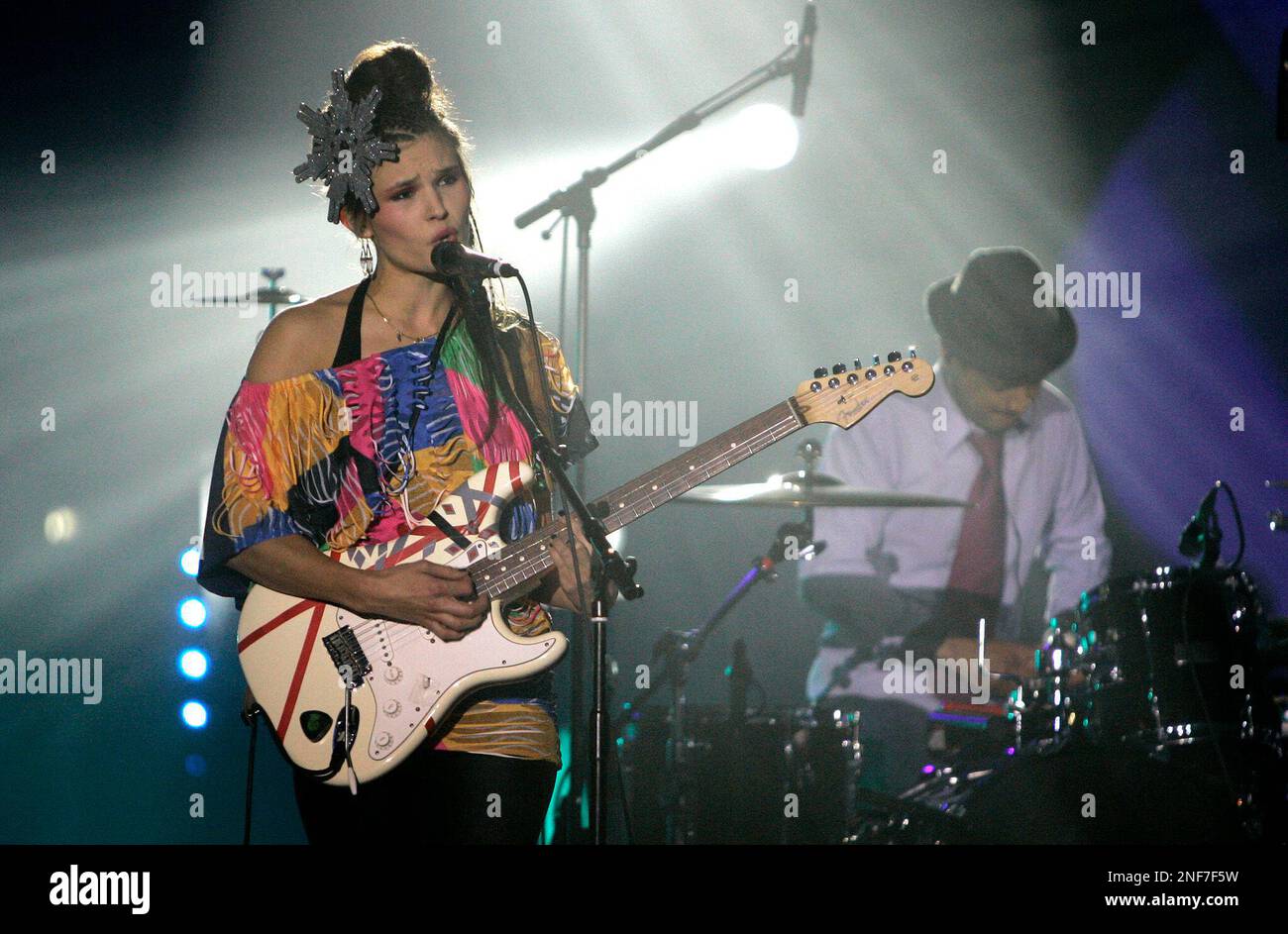 French-Finnish singer Olivia Merilahti from the band "The Do" performs ...