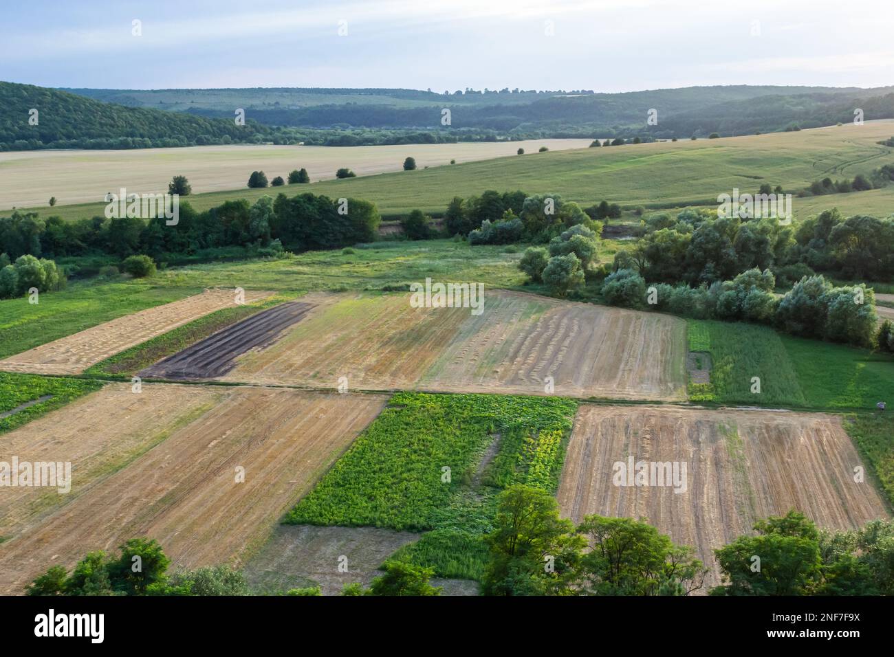 Agricultural Rolling Spring Autumn Landscape. Natural Landscape In ...