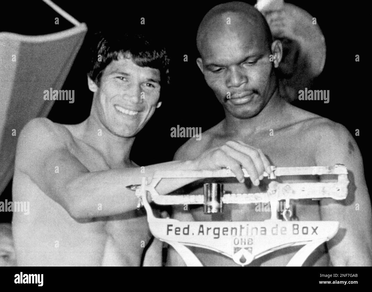 Argentine Carlos Monzon, left, world champion, and American challenger ...