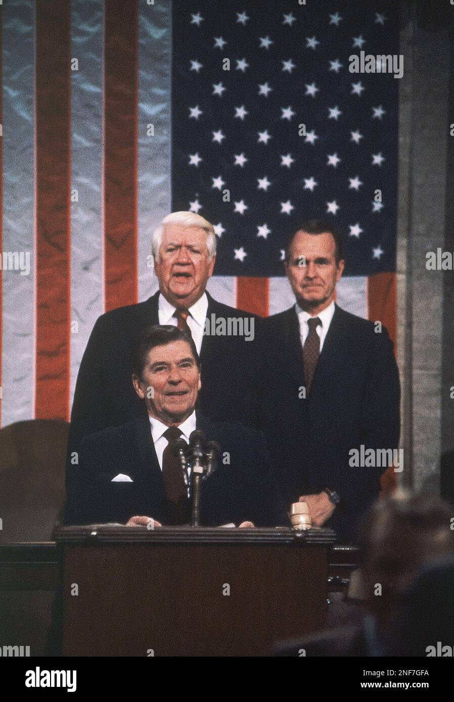 U.S. Vice-President George H. Bush, left, with Tip O'Neil, speaker of ...