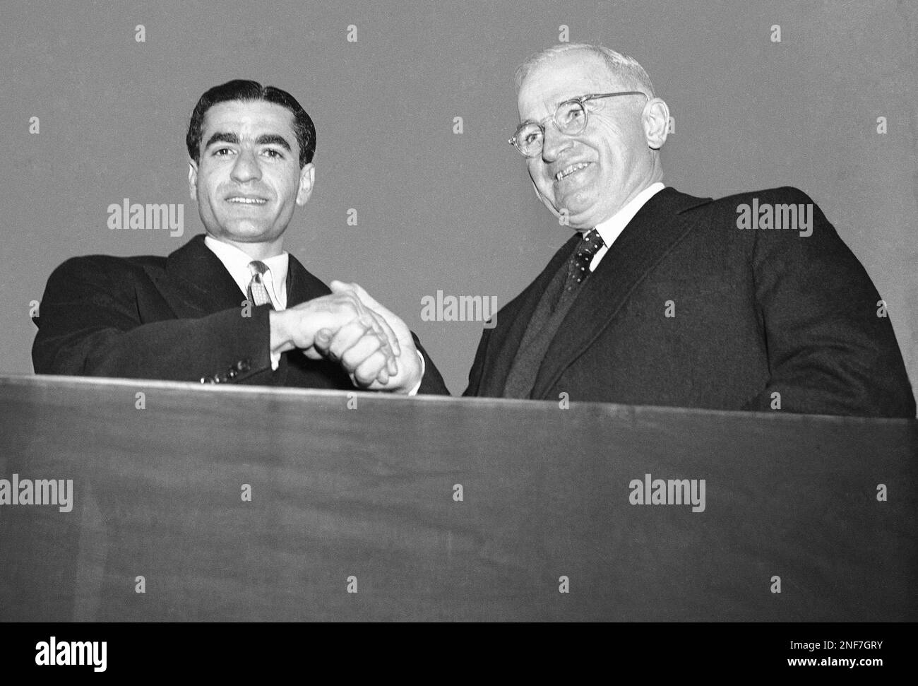 The Shah of Iran Reza Pahlavi, left, and President Harry Truman pose on ...
