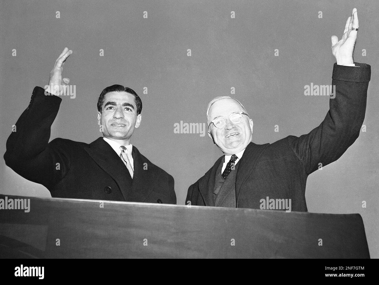 The Shah of Iran Reza Pahlavi, left, and President Harry Truman pose on ...