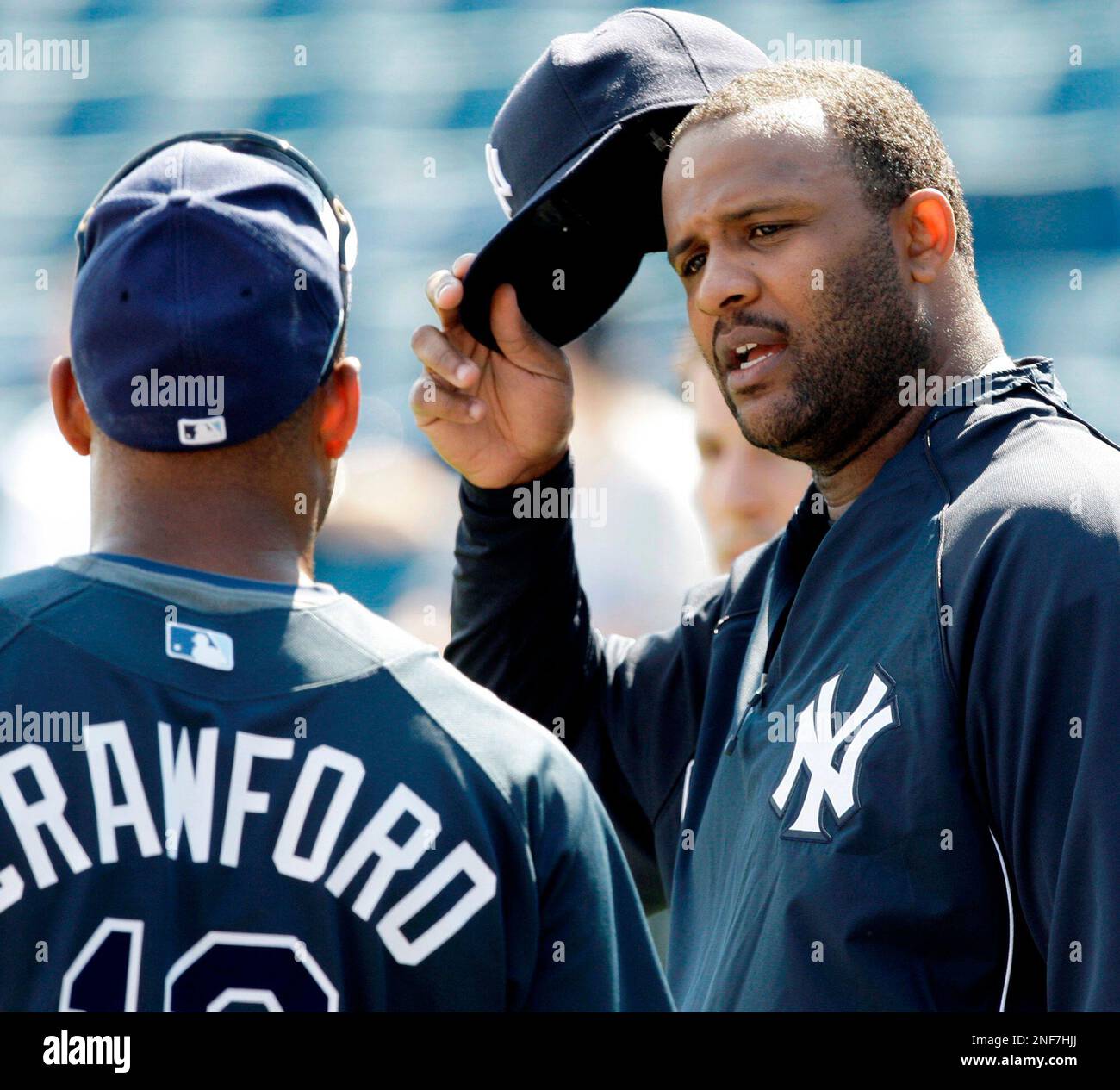 New York Yankees' CC Sabathia, right, and Tampa Bay Rays' Carl Crawford ...