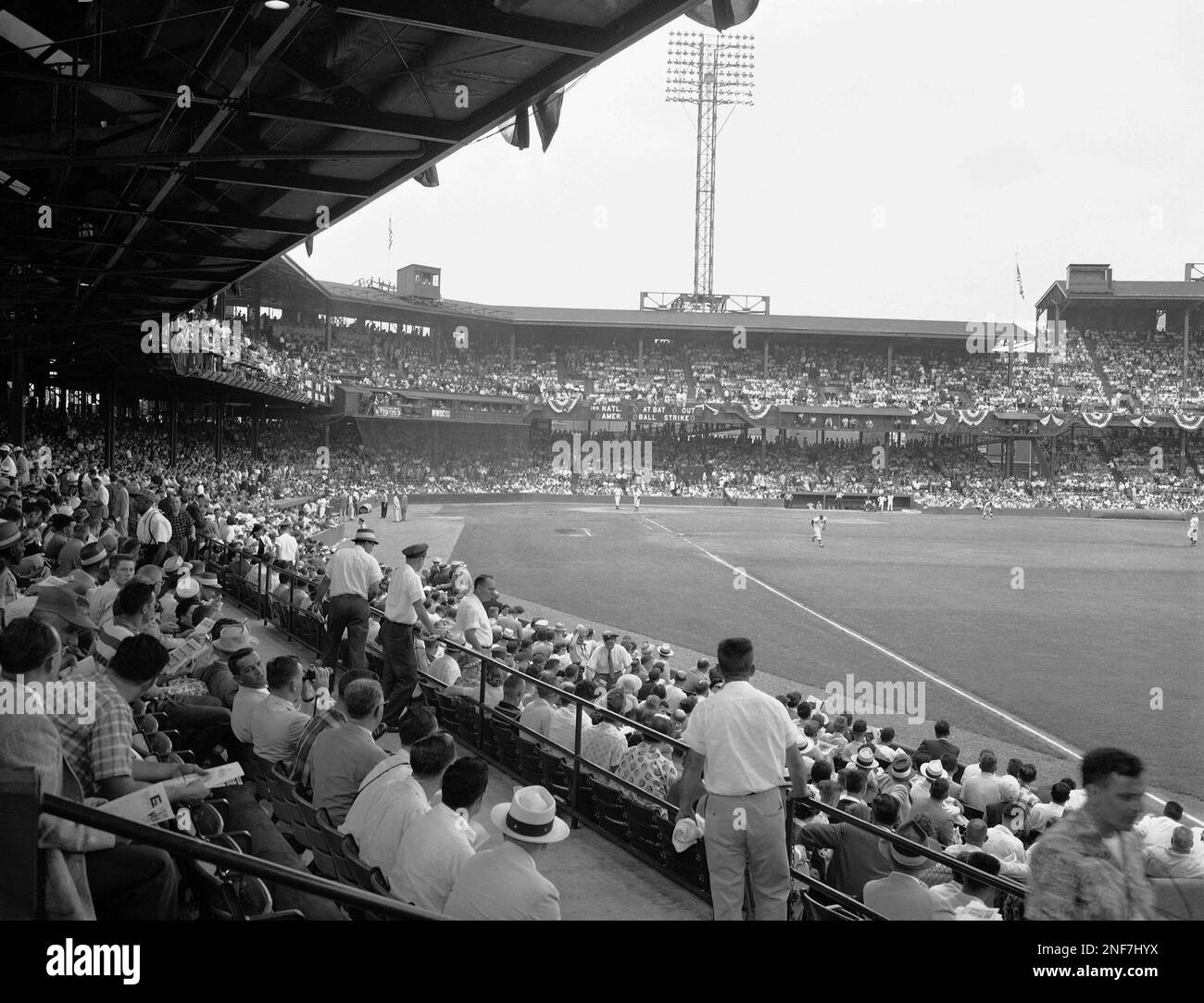 Griffith Stadium is packed with fans on hand for the 23rd All-Star ...