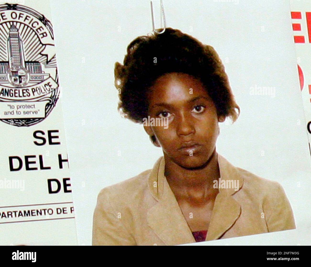The photo of serial killer victim, Barbara Ware, is displayed at a Los ...