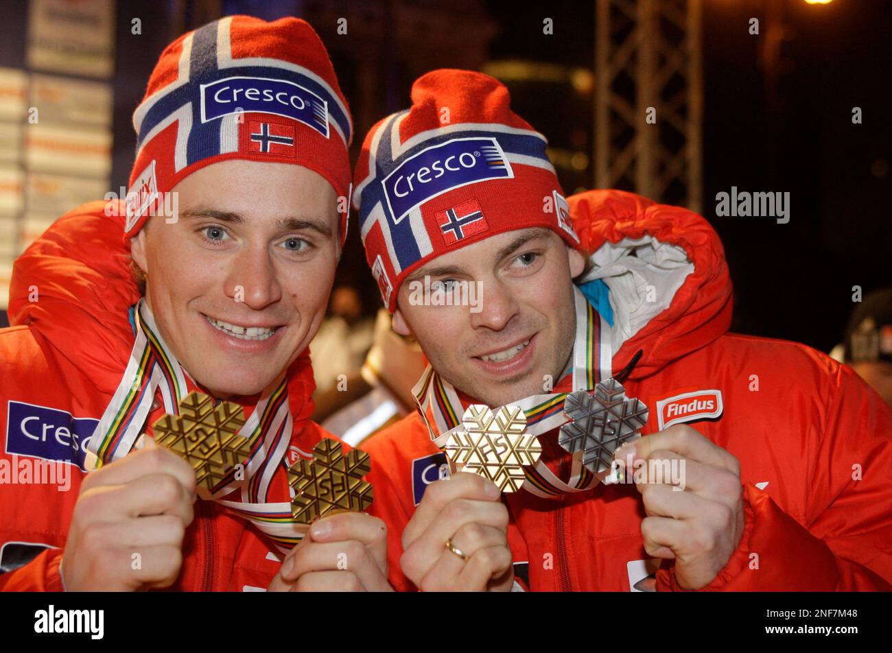 Norway's gold medal winners Ola Vigen Hattestad, left, and Johan ...