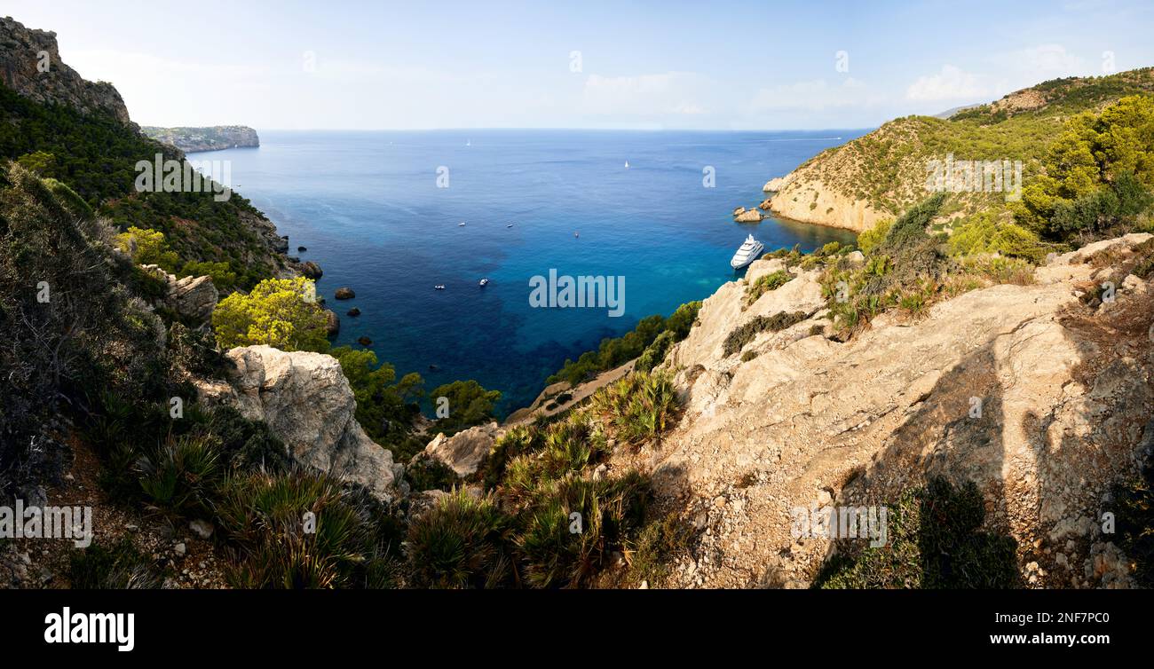 An aerial view of sea with rocky cliffs Stock Photo - Alamy