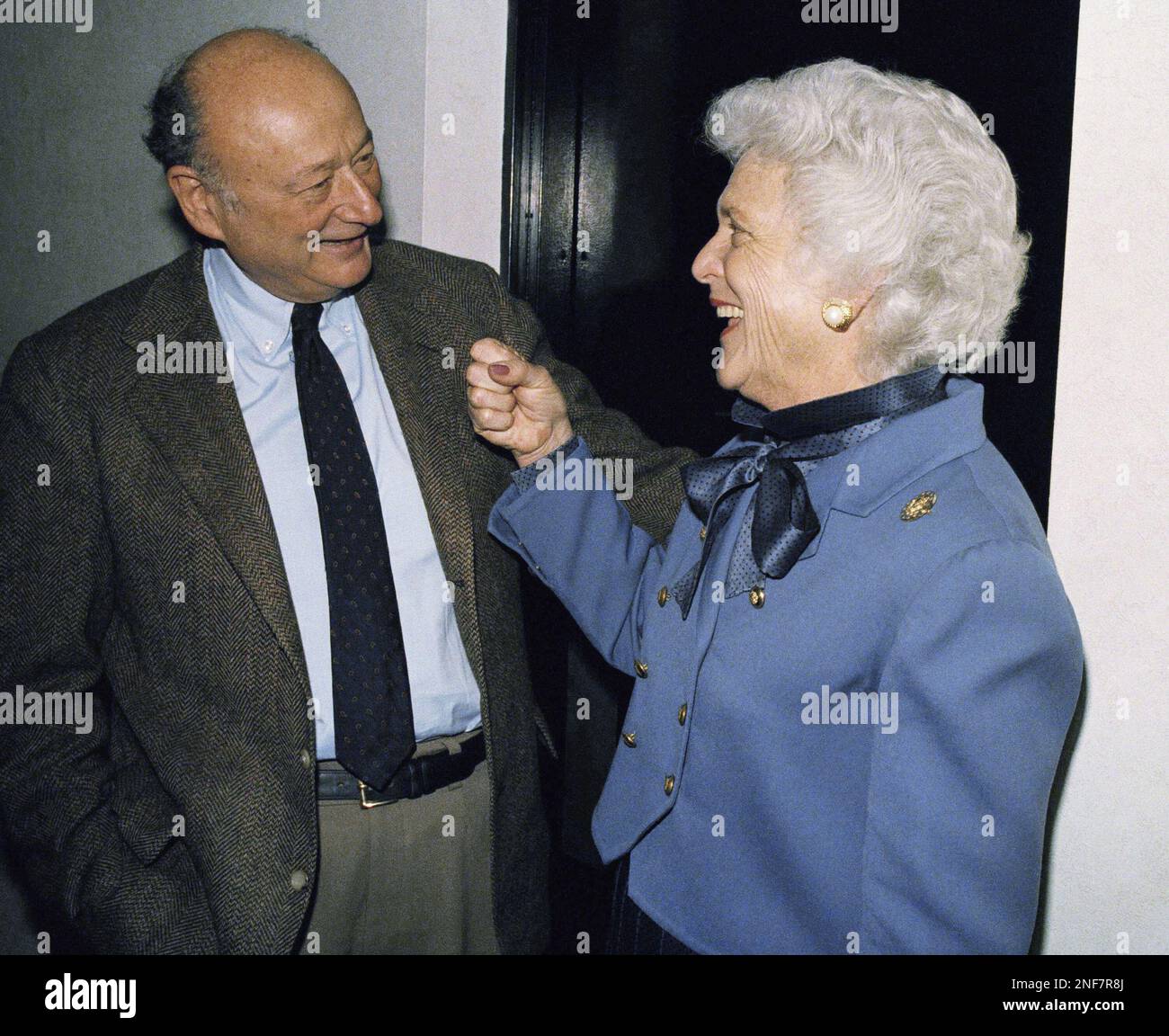 Barbara Bush, wife of Vice President George Bush, kids with New York ...