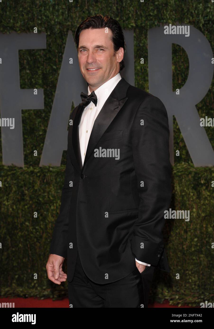 Jon Hamm arrives at the Vanity Fair Oscar party on Sunday, Feb. 22 ...