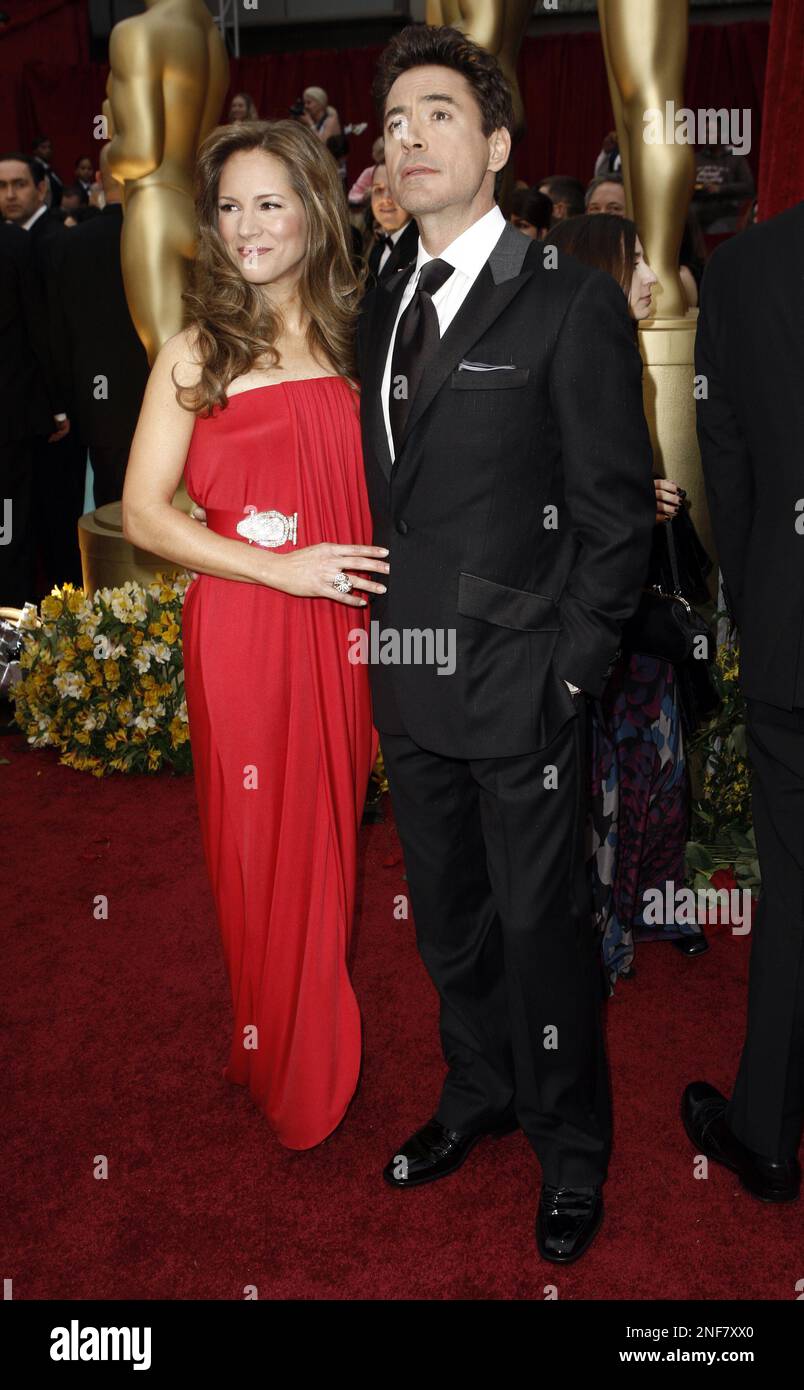 Robert Downey Jr., right, and his wife Susan arrive for the 81st Academy Awards Sunday, Feb. 22 ...