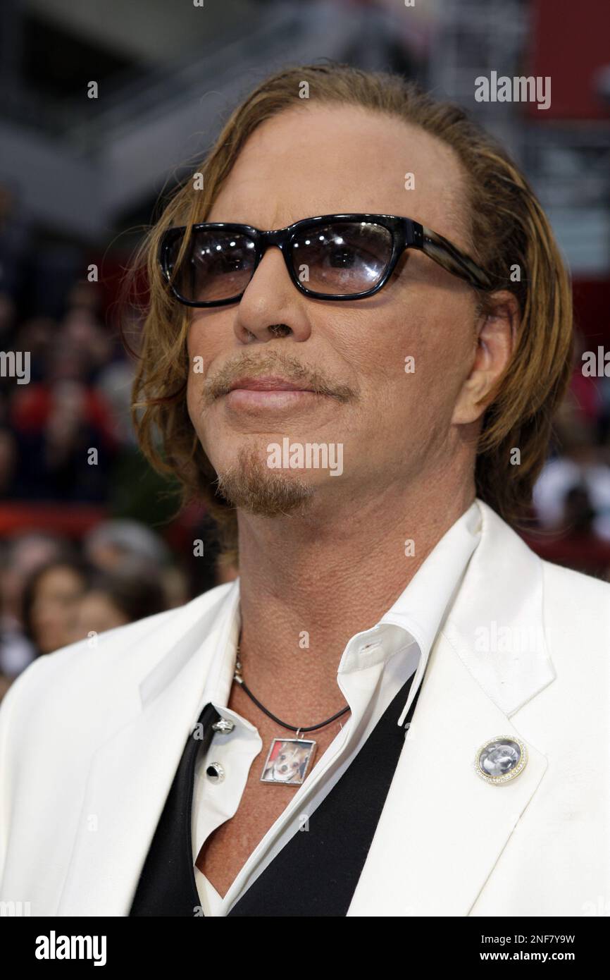 Mickey Rourke, nominated for an Oscar for best actor in a leading role ...
