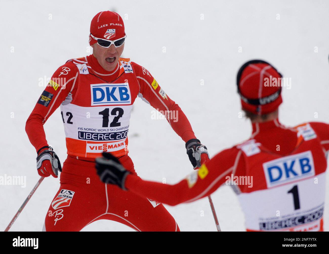 United States' gold medal winner Todd Lodwick, right, congratulates ...