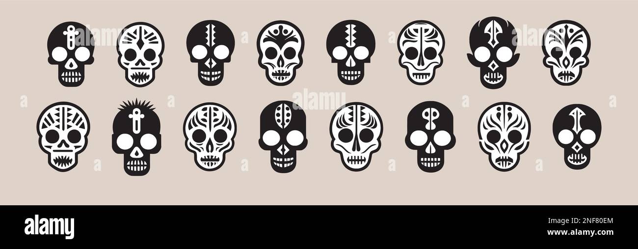 Sugar skulls Set Vector Illustration Stock Vector Image & Art - Alamy
