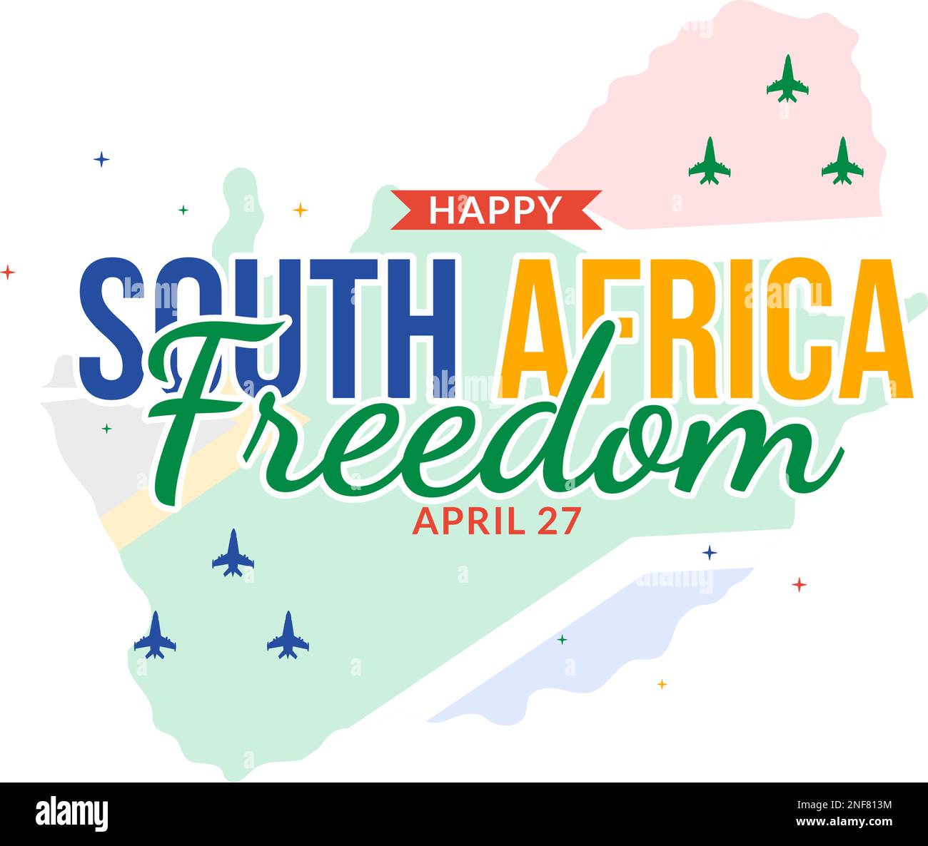 Happy South Africa Freedom Day on 27 April Illustration with Wave Flag ...