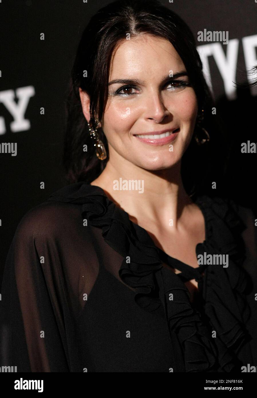 Actress Angie Harmon poses on the press line at the Vanity Fair/Bally ...