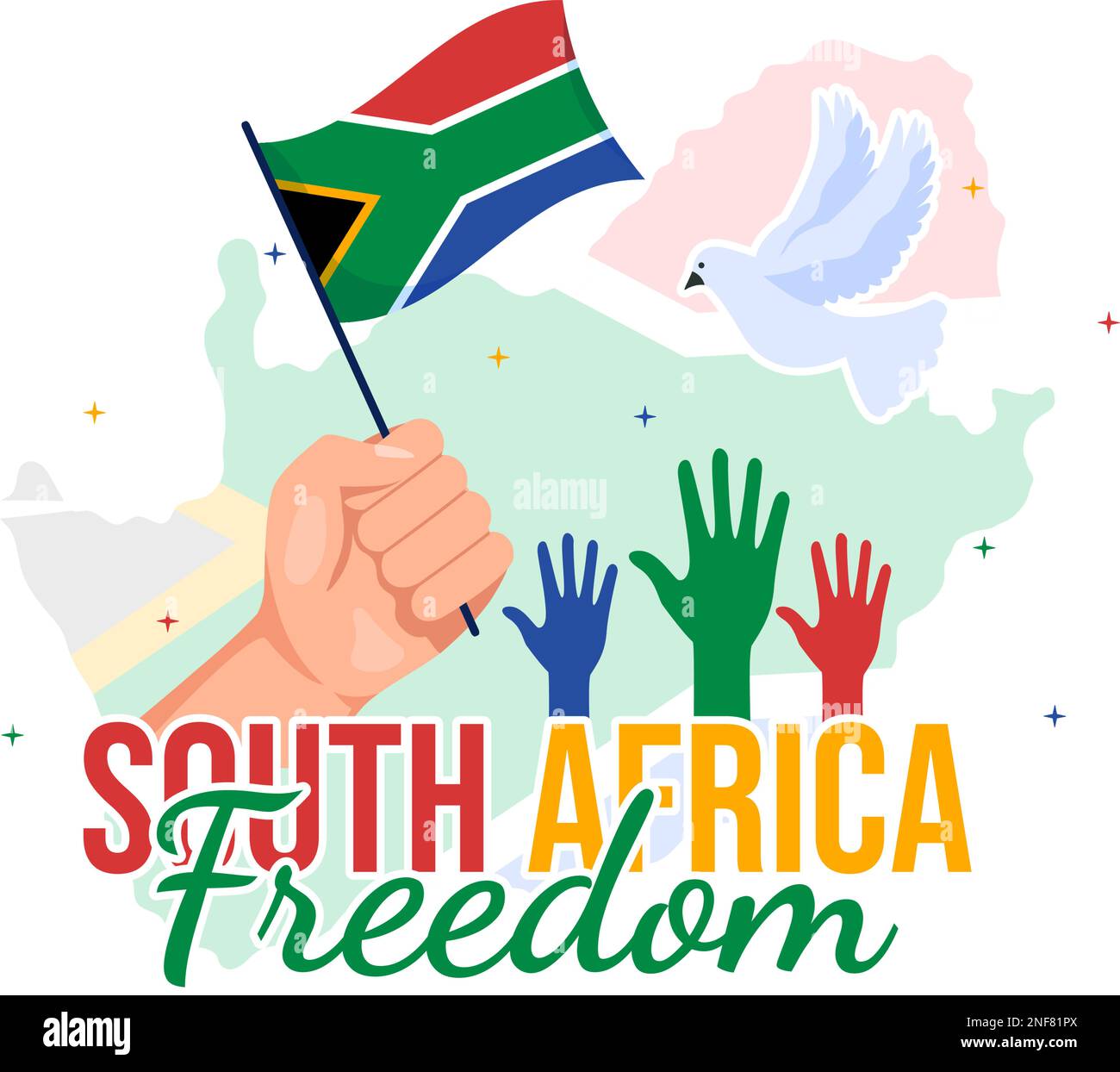 Happy South Africa Freedom Day on 27 April Illustration with Wave Flag ...
