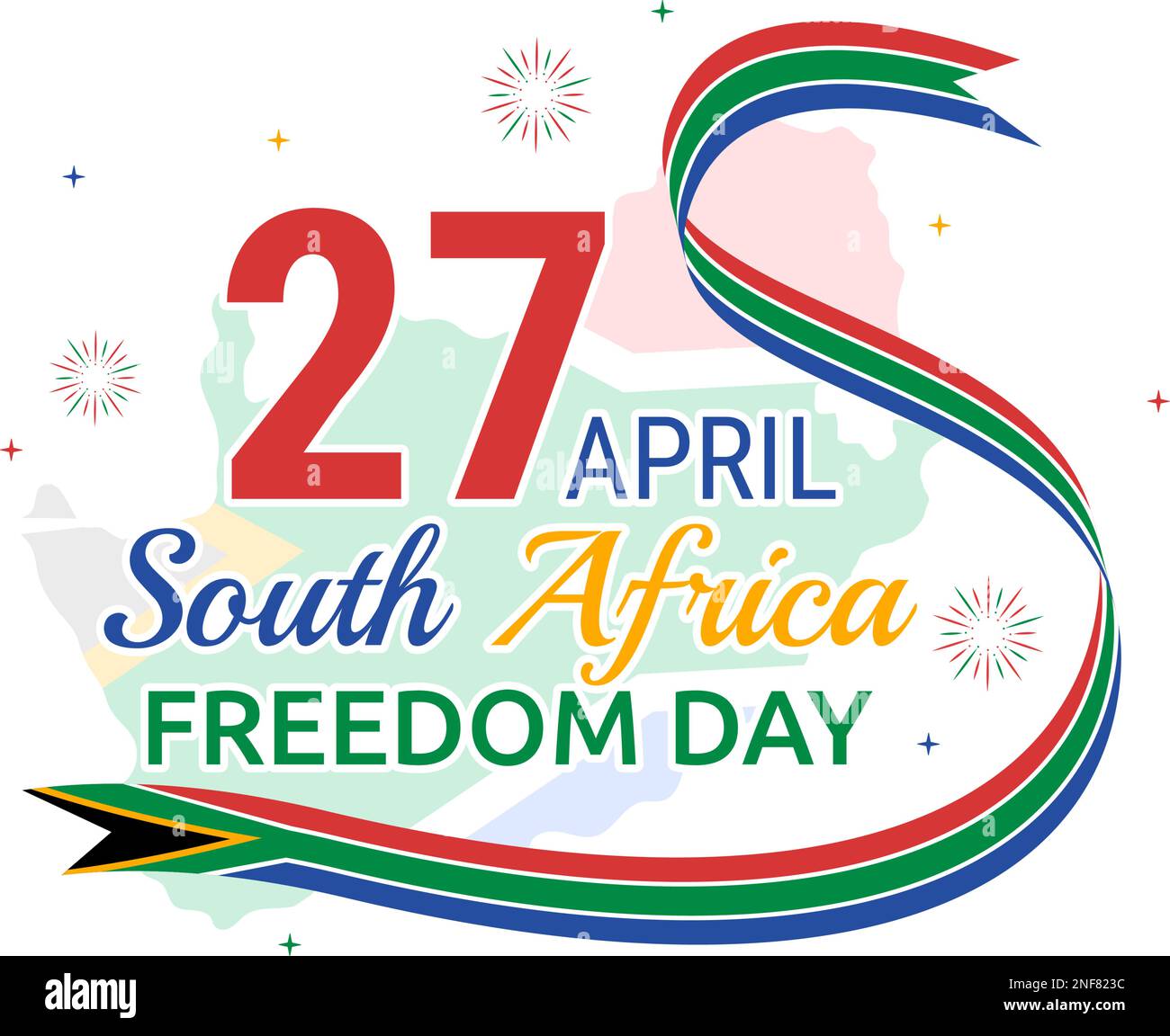 Happy South Africa Freedom Day on 27 April Illustration with Wave Flag ...