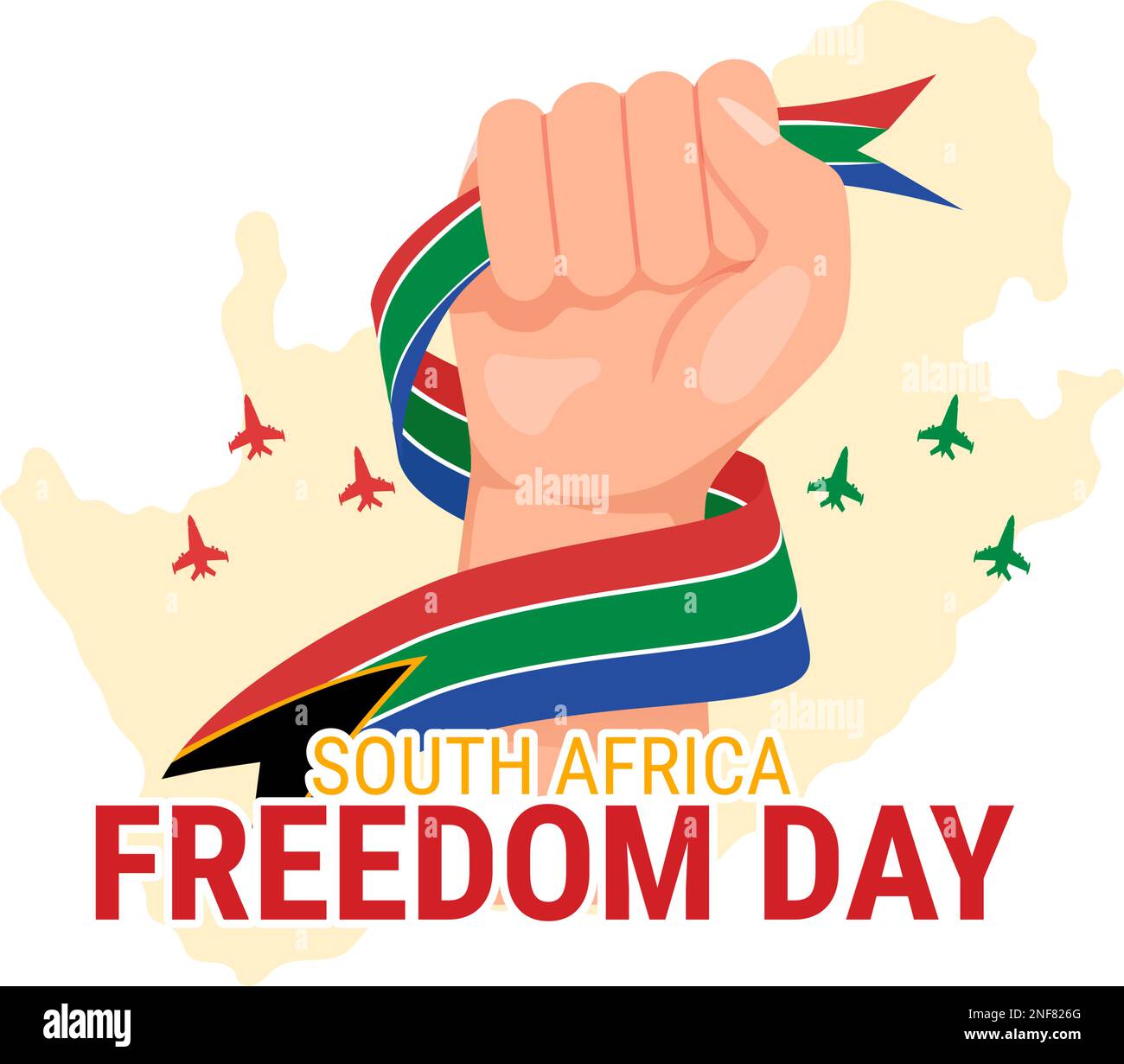 Happy South Africa Freedom Day on 27 April Illustration with Wave Flag ...