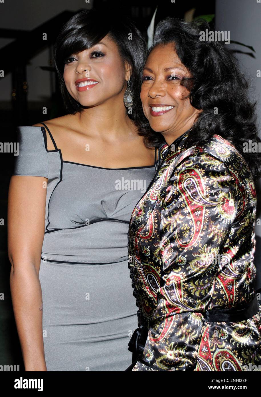Actress Taraji Henson and her mother Bernice Henson pose on the press ...