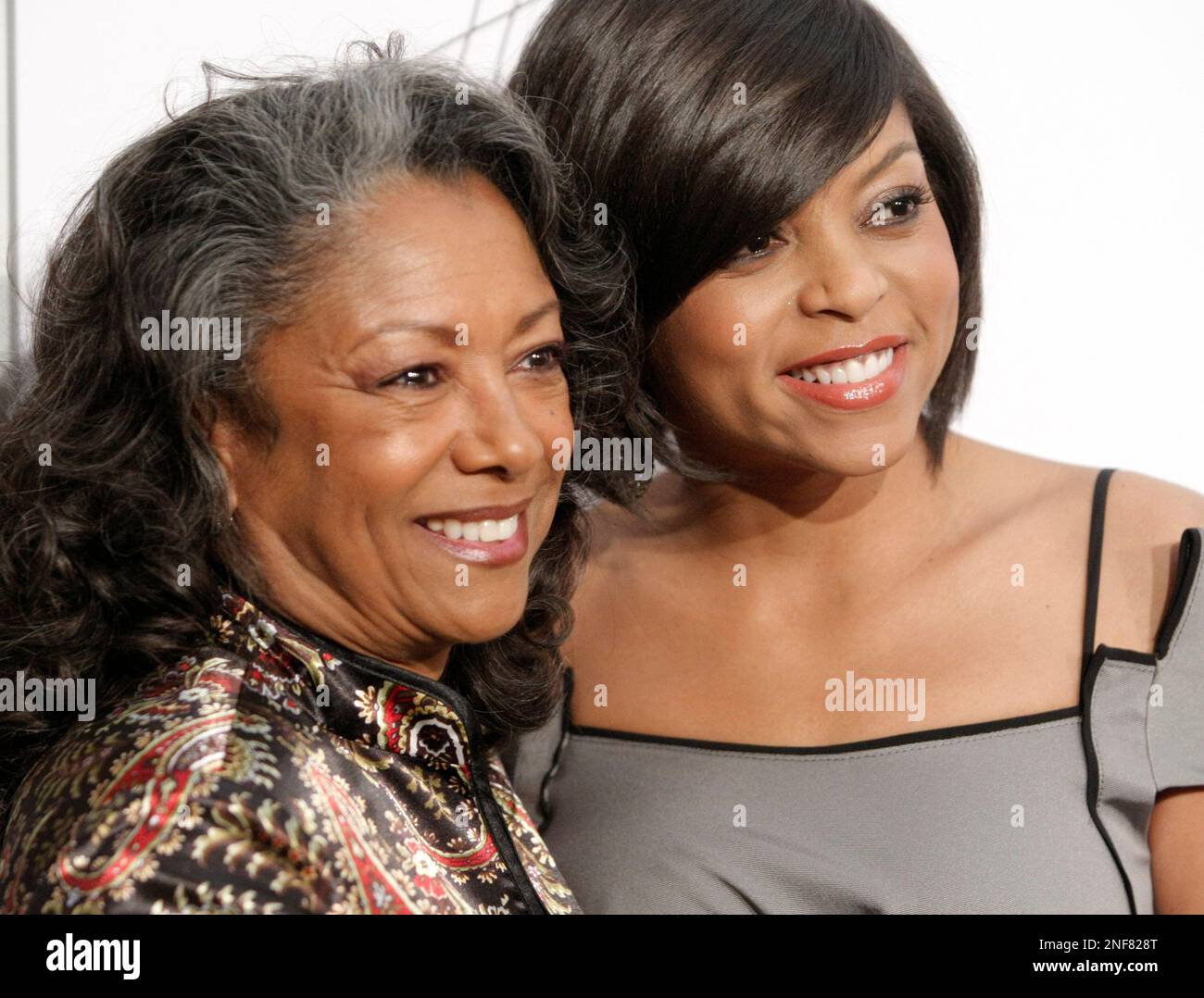 Actress Taraji Henson and her mother Bernice Henson pose on the press ...
