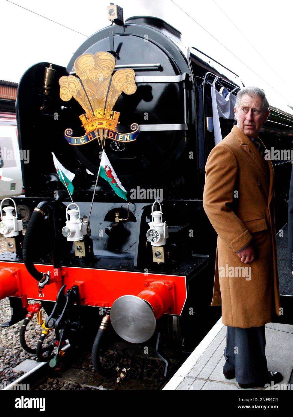 Britain's Prince Charles stands by the newly named Peppercorn class A1 ...