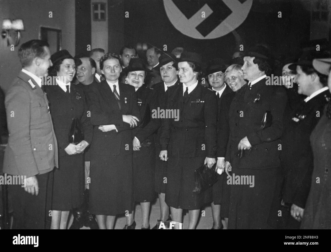 Mrs. Gertrud Scholtz-Klink, fourth from left, Germany's ...