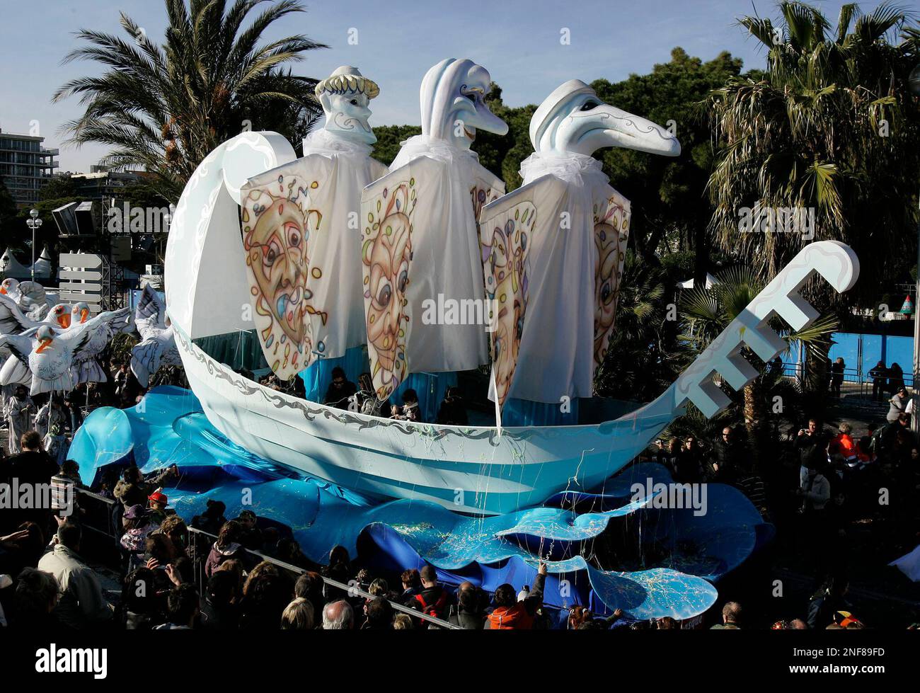 A float parades during the 125th edition of the Nice Carnival, Sunday ...