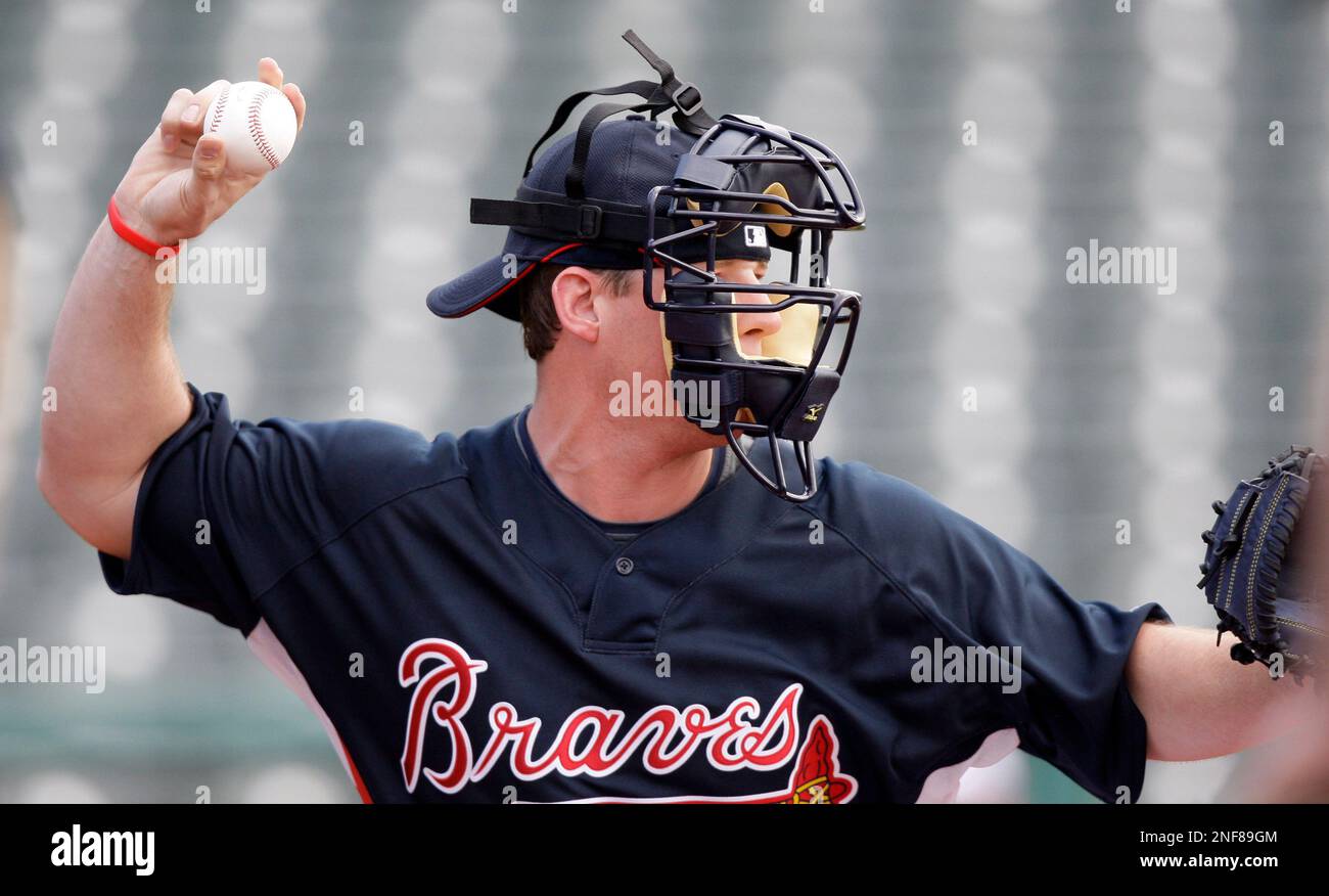 Atlanta Braves catcher Clint Sammons (5) during a spring training ...