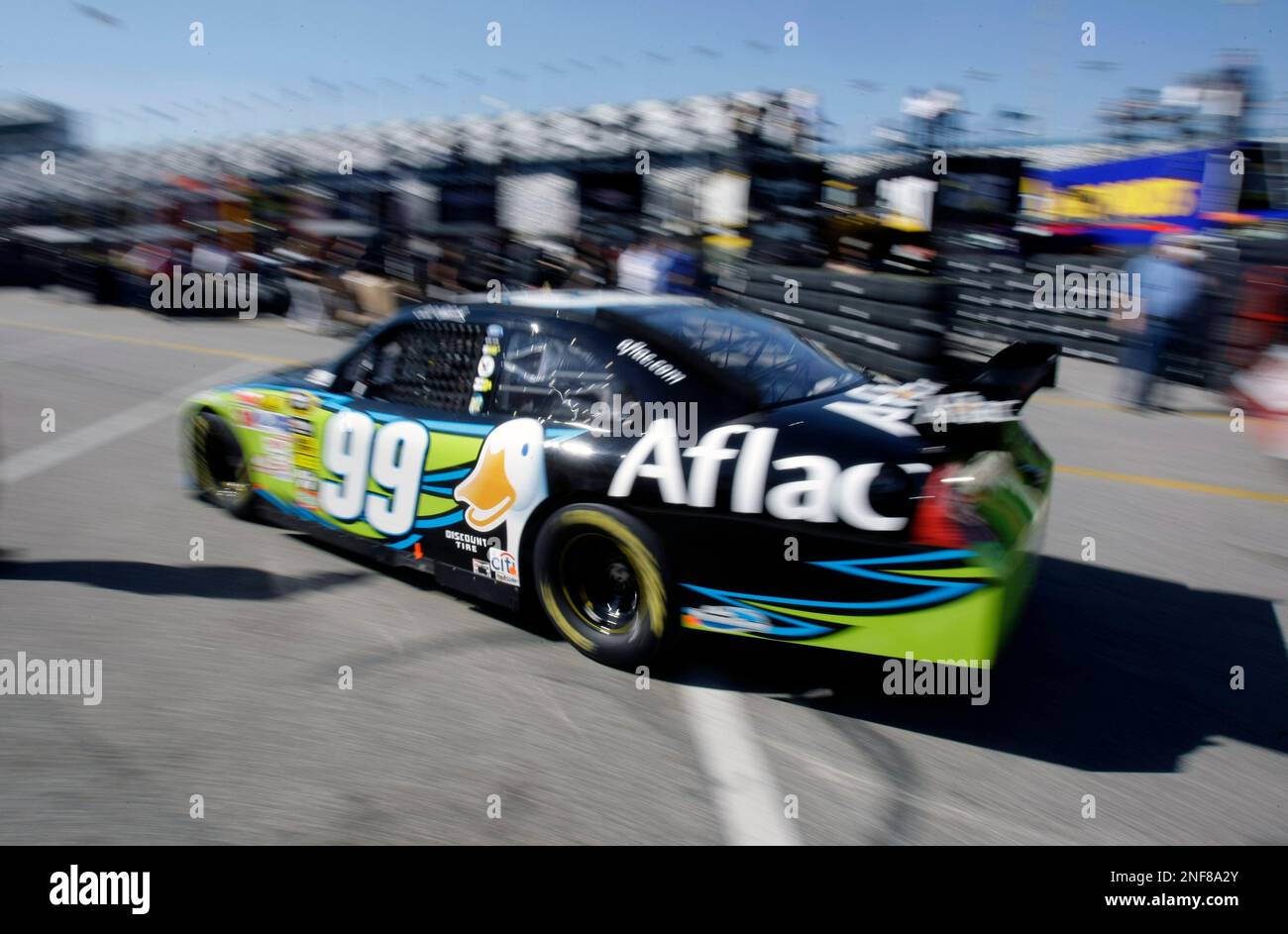 NASCAR driver Carl Edwards heads out to the track during practice for ...