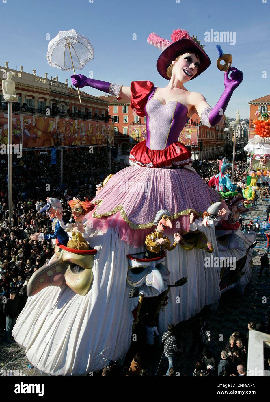 The Queen of Nice float is seen during the 125th edition of the Nice ...