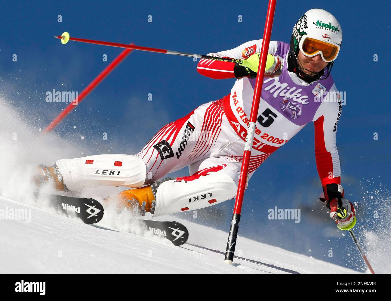 Austria's Manfred Pranger clears a gate during the first run of the Men ...
