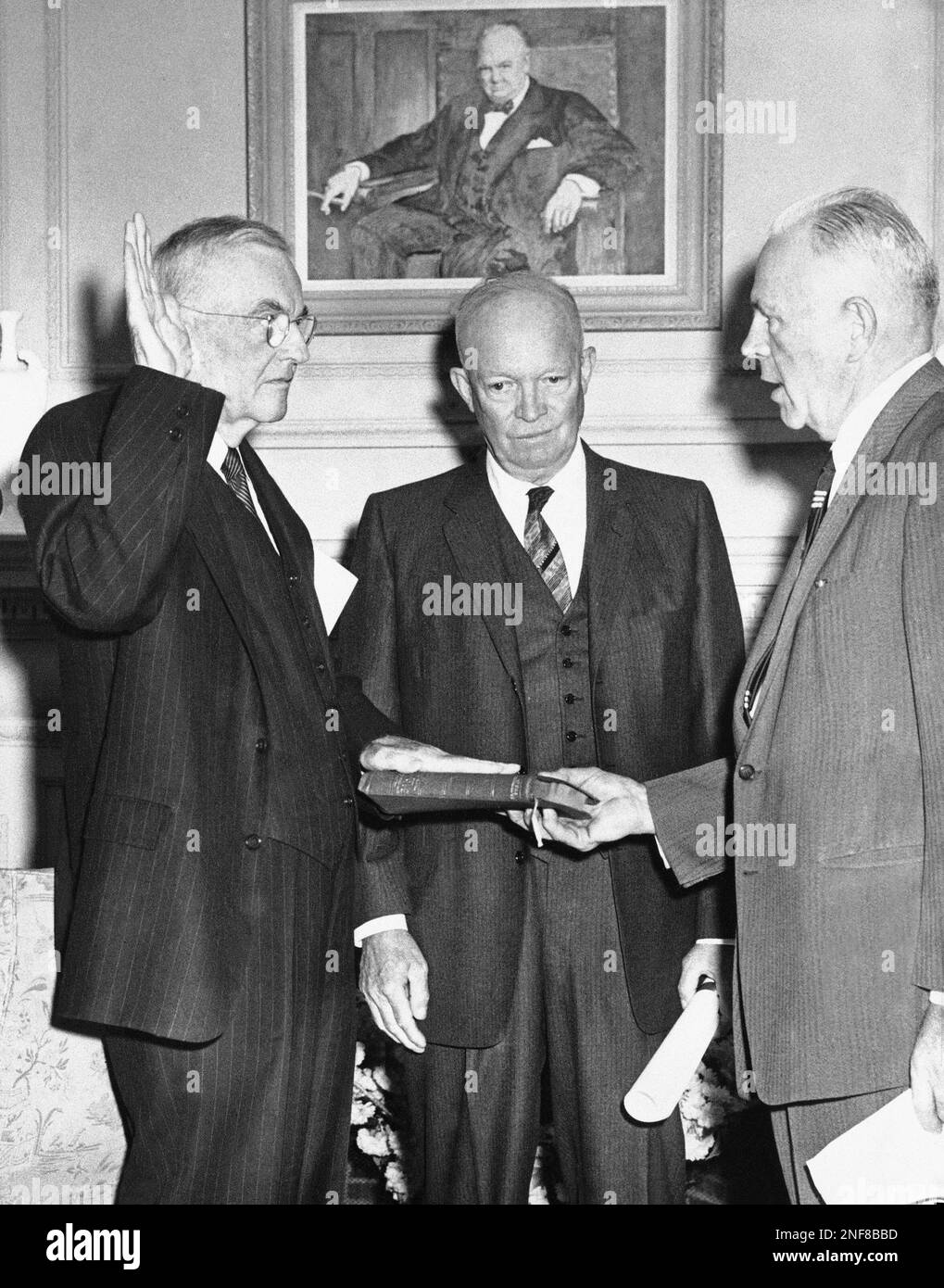 Former Secretary of State John Foster Dulles is sworn in as special ...