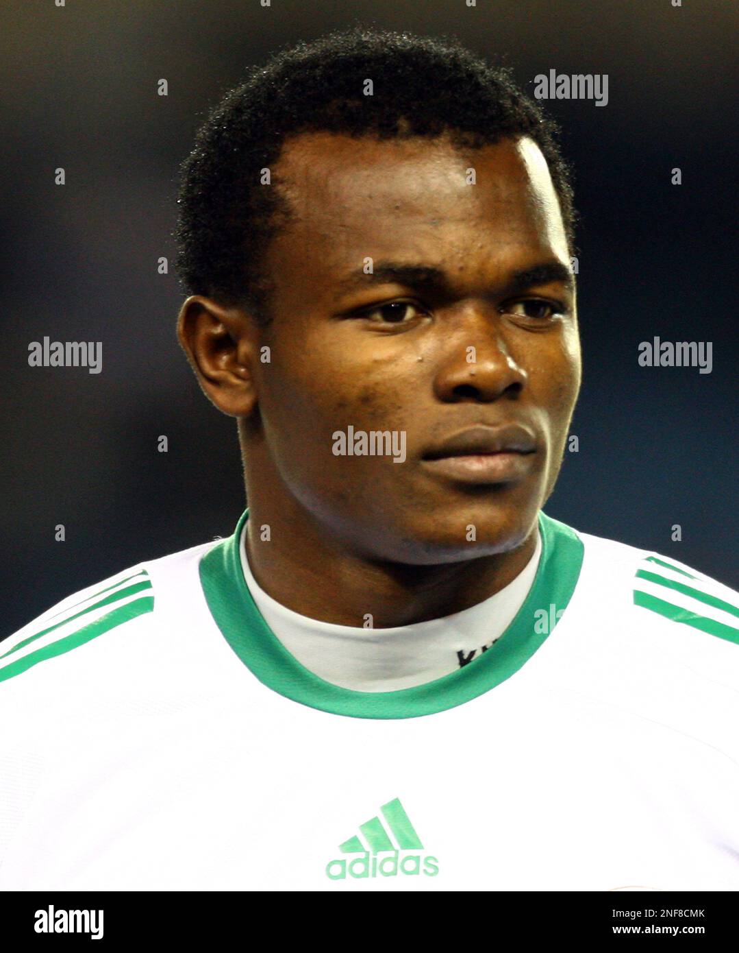 Nigeria's Nsofor Obinna stands for the national anthems before their ...