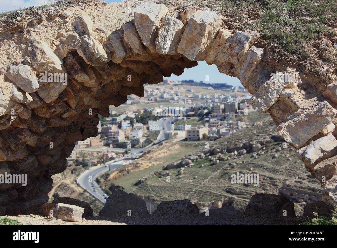 Ruinen einer Kreuzfahrerburg, Templerburg, Kerak, Jordanien / Ruins of ...