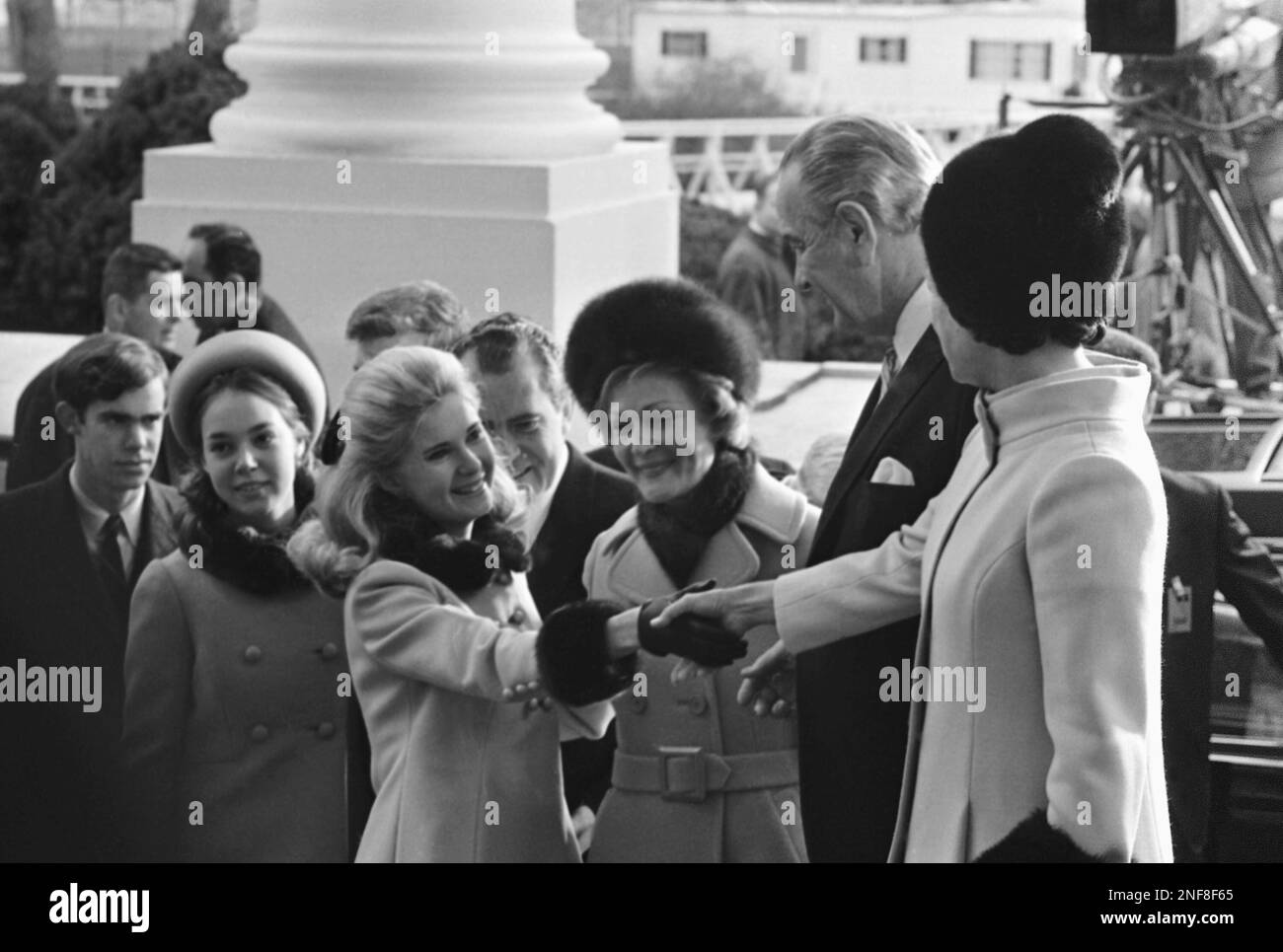 The first lady, Lady Bird Johnson, right, with President Lyndon Johnson ...