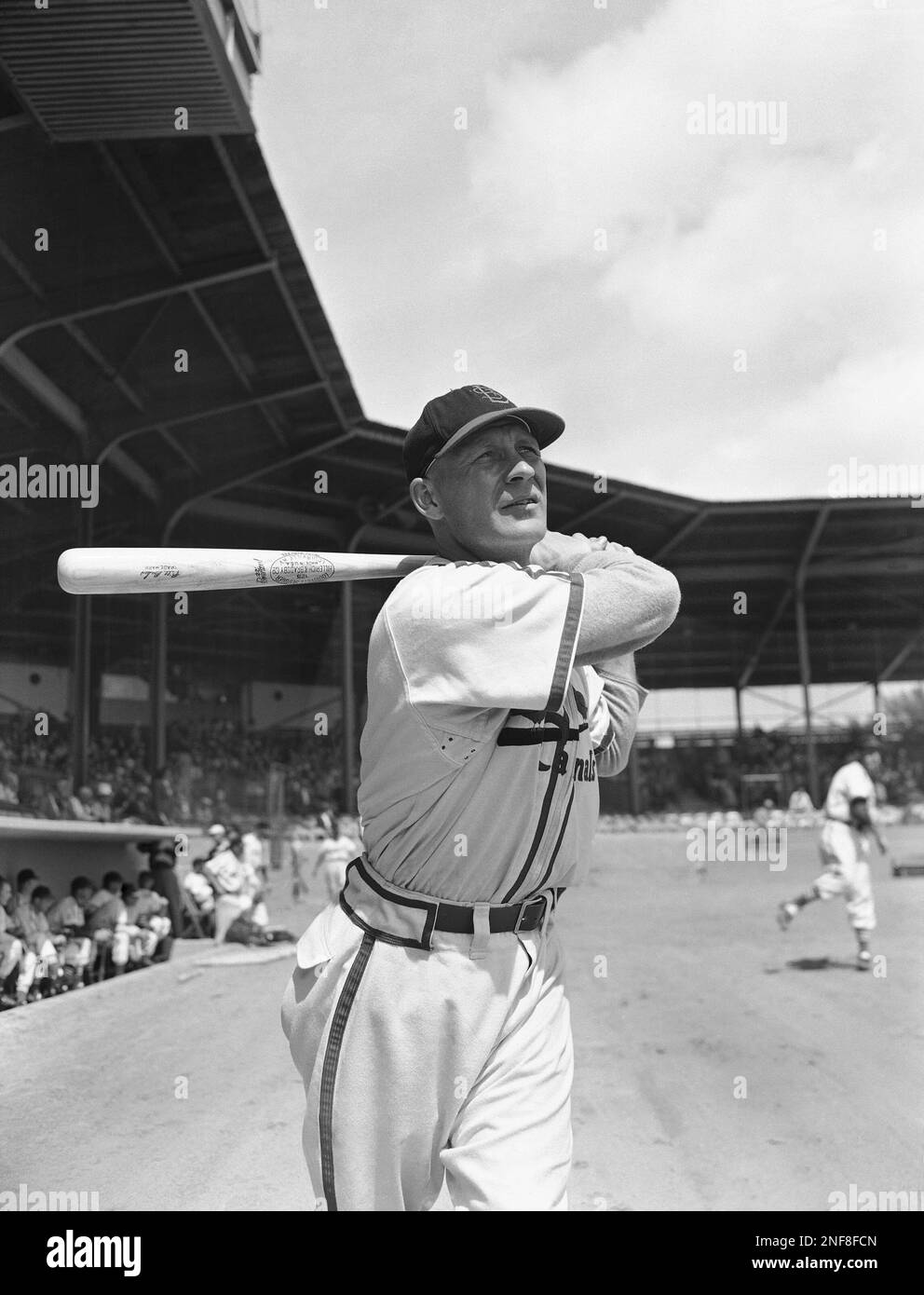 George "Whitey" Kurowski, St. Louis Cardinals third baseman, is shown ...