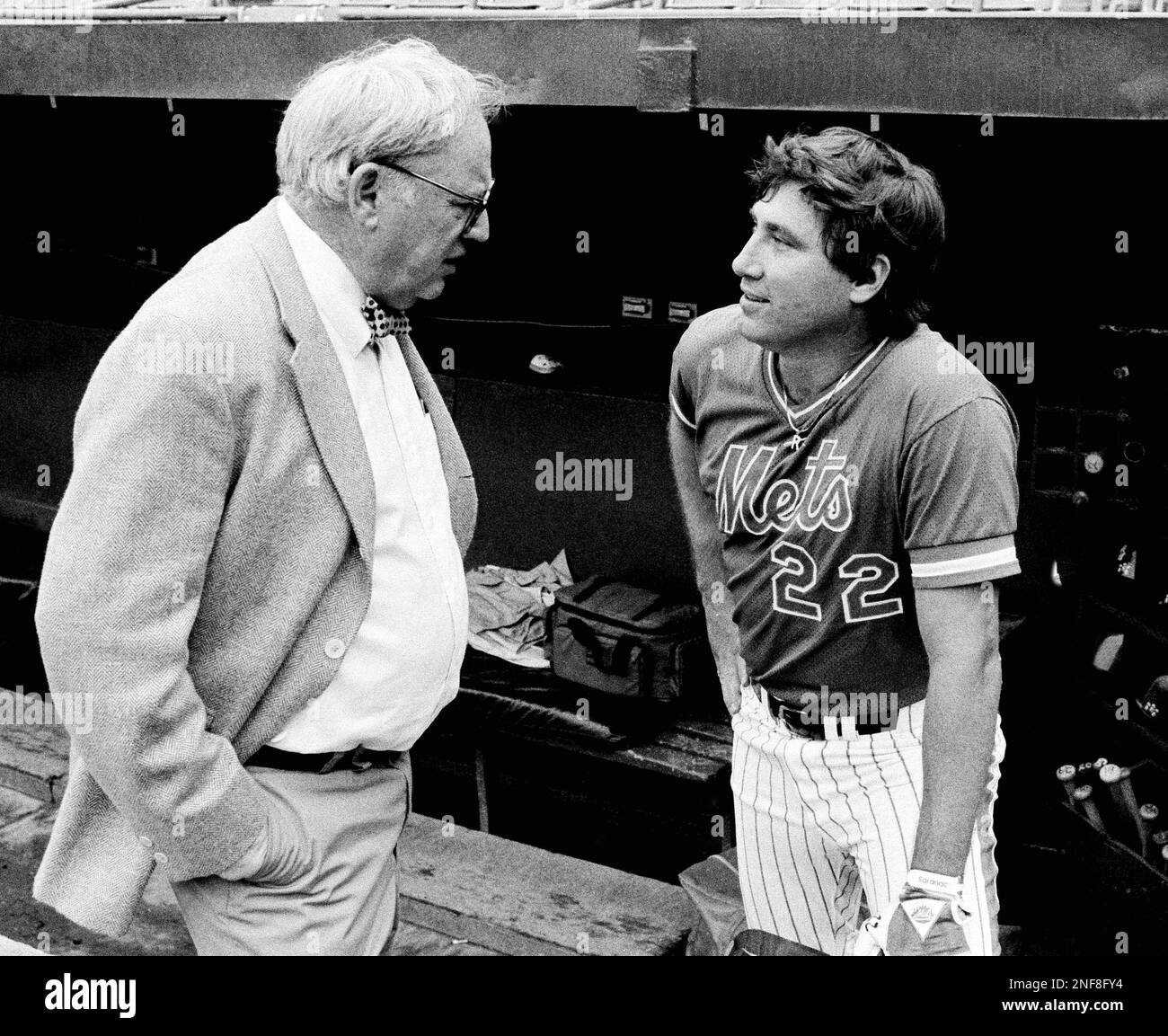 Ray Knight, (22), newly acquired New York Mets player, says hello to ...