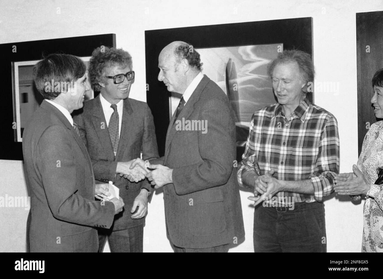 New York’s Mayor Ed Koch, right, shakes hands with Canada’s Consul ...